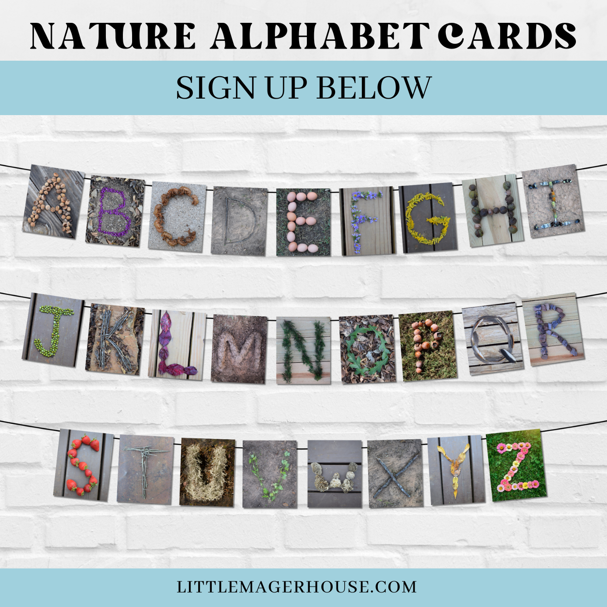 Nature-Themed Free Printable ABC Flashcards - Little Mager House